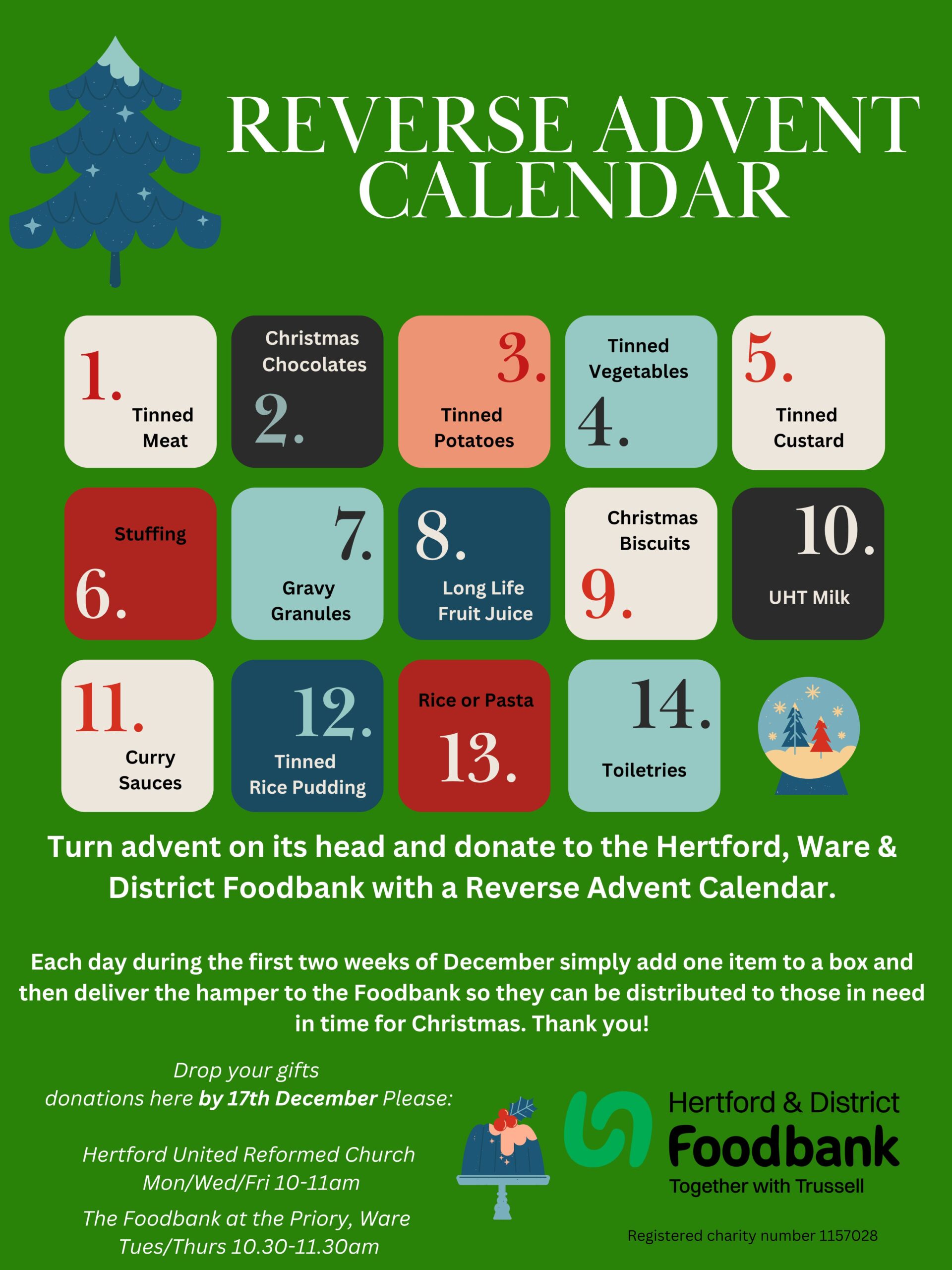Christmas – Reverse Advent Calendar | Hertford, Ware & District Foodbank